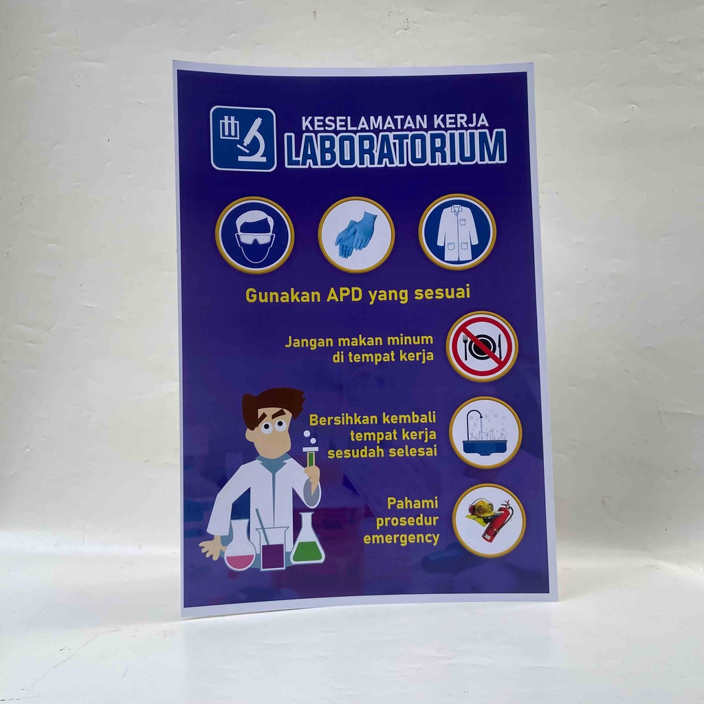 Jual Poster kesehatan, Keselamatan kerja Laboratorium, Poster K3 ...