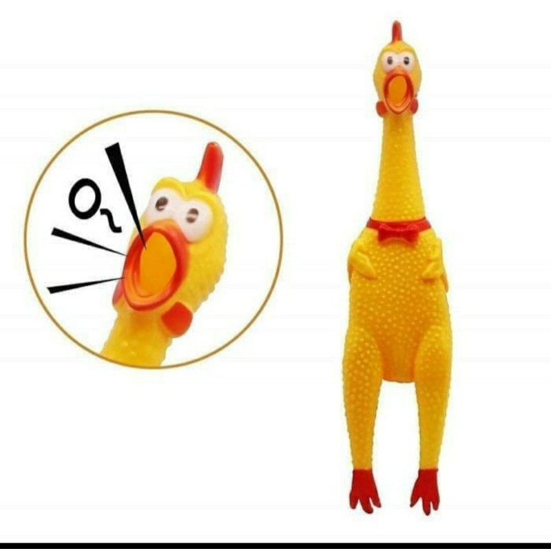 Jual mainan ayam karet ayam bunyi boneka ayam daging ayam mainan anak ...