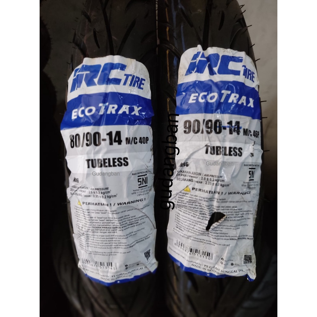 Jual ( PAKET 2 BAN RING 14 ) ECOTRAX 80 90 14 dan 90 90 14 IRC NR96 ...