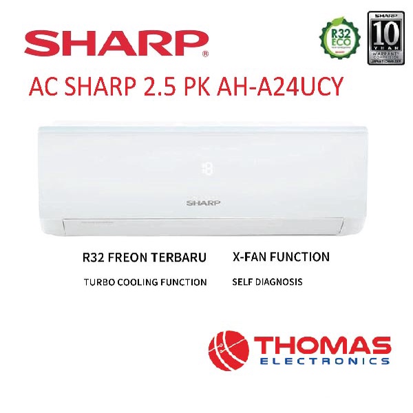 Jual AC SHARP 2.5 PK AH-A24UCY TURBO COOL R32 AC 2.5 PK SHARP 24UCY ...