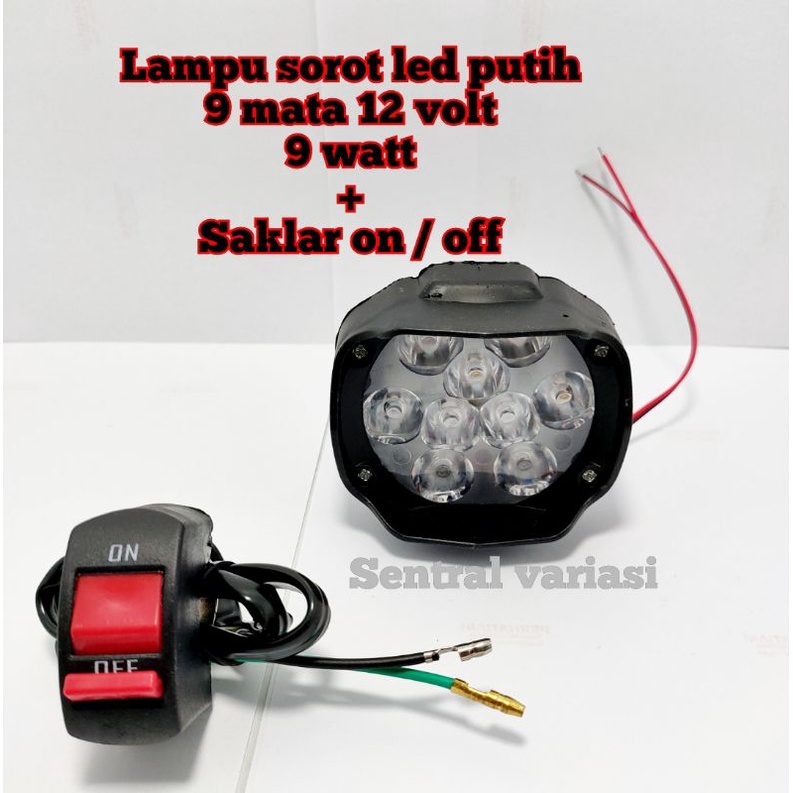 Jual SAKLAR ON OFF/ SEPASANG Lampu Tembak Sorot 9 Mata LED 12 VOLT 9 ...