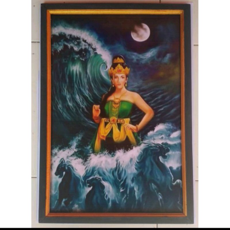 Jual lukisan cetak NYI ratu dan kuda air plus bingkai uk 85x65 | Shopee ...
