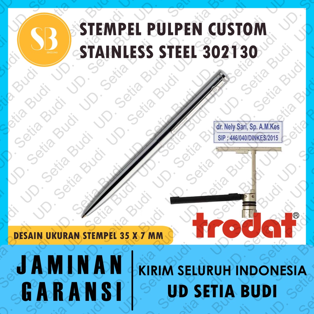 Jual Stempel Pulpen Trodat Nama / Custom 302130 Stainless Steel ...