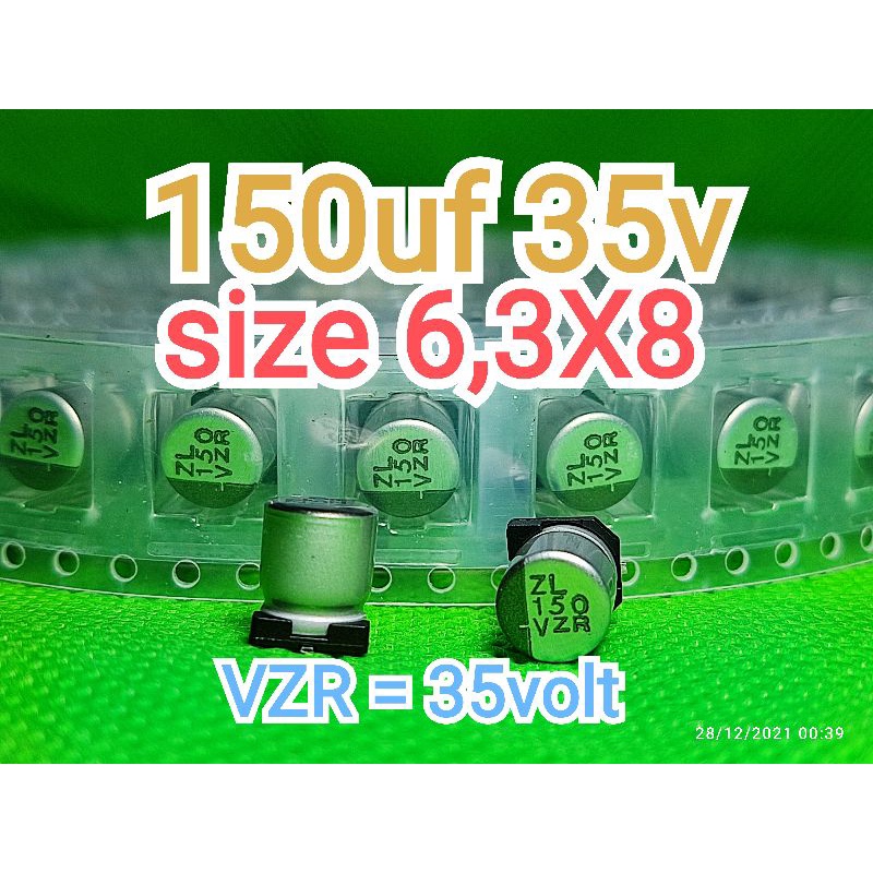 Jual Solid kapasitor capasitor elko elco SMD 150uf 35v 150 uf size 6 ...