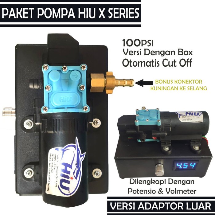 Jual Pompa Air DC Hiu Box X Series dengan Potensio & Voltmeter + Bonus ...