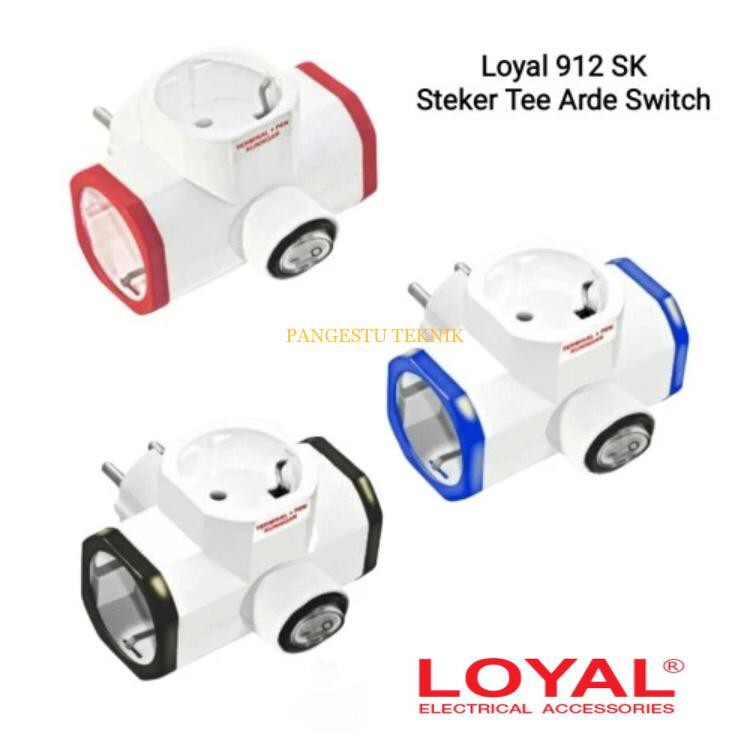 Jual Steker T Arde + Saklar Loyal LY-912 SK / Colokan 3 Lubang + Switch ...