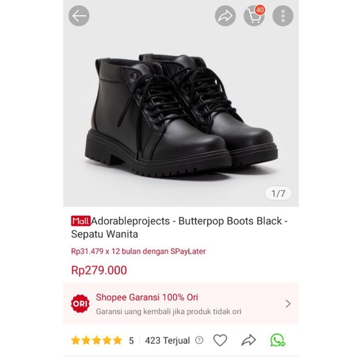 Jual Sepatu Boots Preloved Adorable Project (Pemakaian Pribadi ...