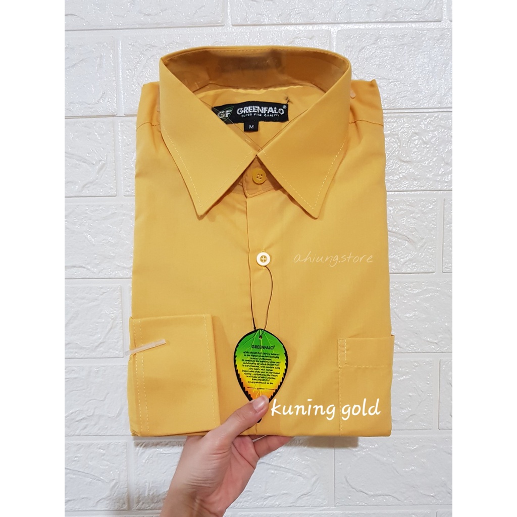 Jual KEMEJA PRIA GREENFALO - KEMEJA POLOS LENGAN PANJANG PRIA WARNA ...