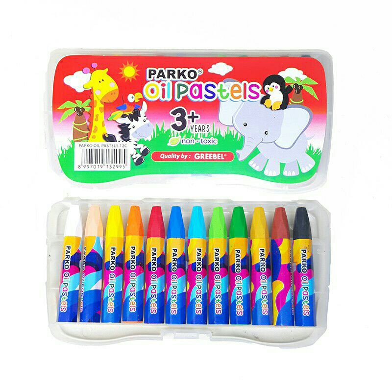Jual Krayon crayon oil pastel parko 12 warna/ krayon mika murah ...
