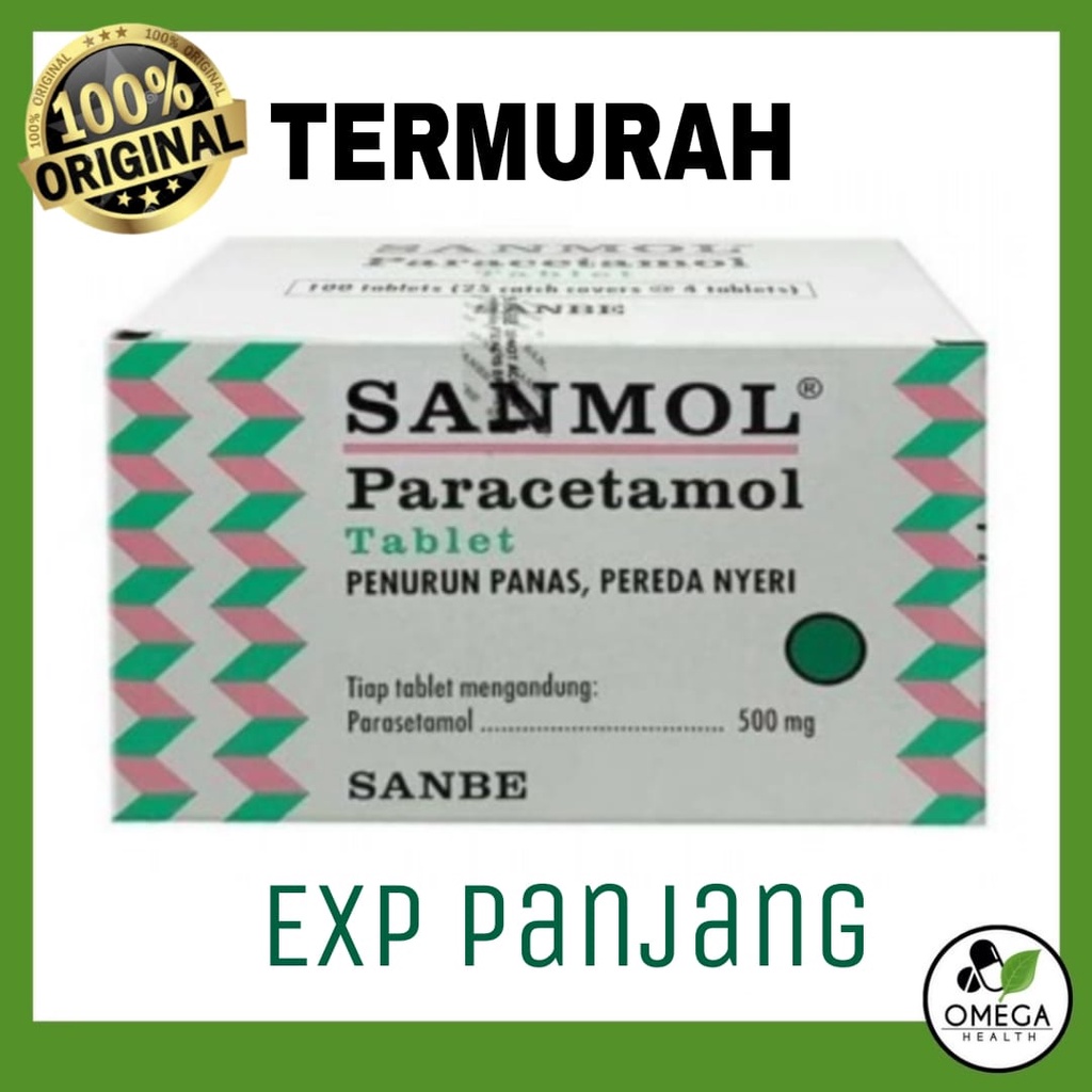 Jual SANMOL 1 BOX tablet Paracetamol 500mg (1 box isi 25 strip @4 ...