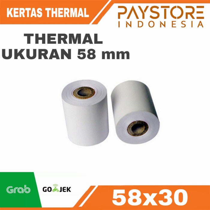 Jual Kertas Thermal 58 x 30 Kertas Untuk Struk Mini Printer Thermal ...