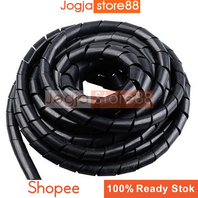 Jual Spiral Pembungkus Kabel Listrik Selang Ukuran 14MM x 4.5M - Black ...