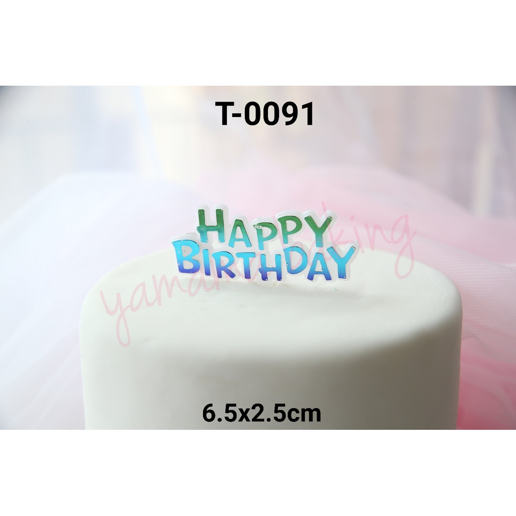 Jual GR-T-0084 Cake topper tulisan Happy birthday ulang tahun | Shopee ...