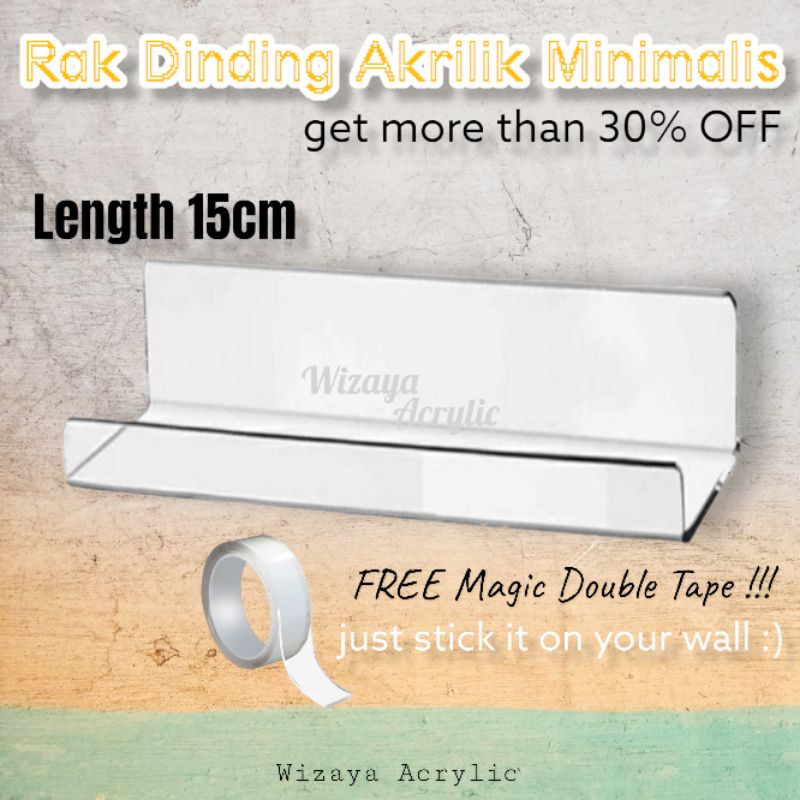 Jual Rak Dinding Akrilik Minimalis 15cm / Rak Ambalan Bening | Shopee ...