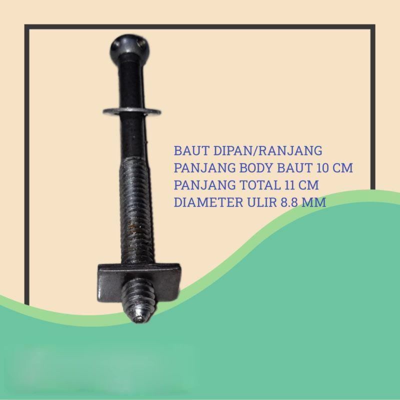 Jual BAUT DIPAN / RANJANG PANJANG 10 CM DIAMETER ULIR 8.8 MM | Shopee ...