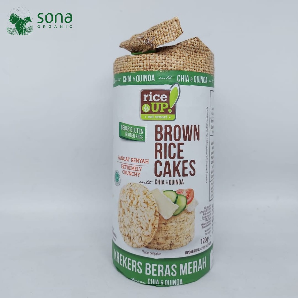 Jual RiceUP! Brown RIce Cakes (Crackers Beras Merah) Chia & Quinoa 120 ...