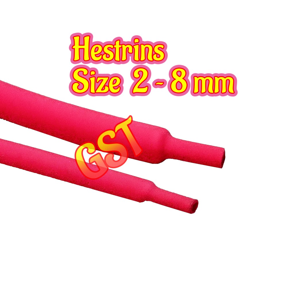 Jual 5Meter hestring merah 2 3 4 5 6 8 mm heatshrink selang selongsong ...