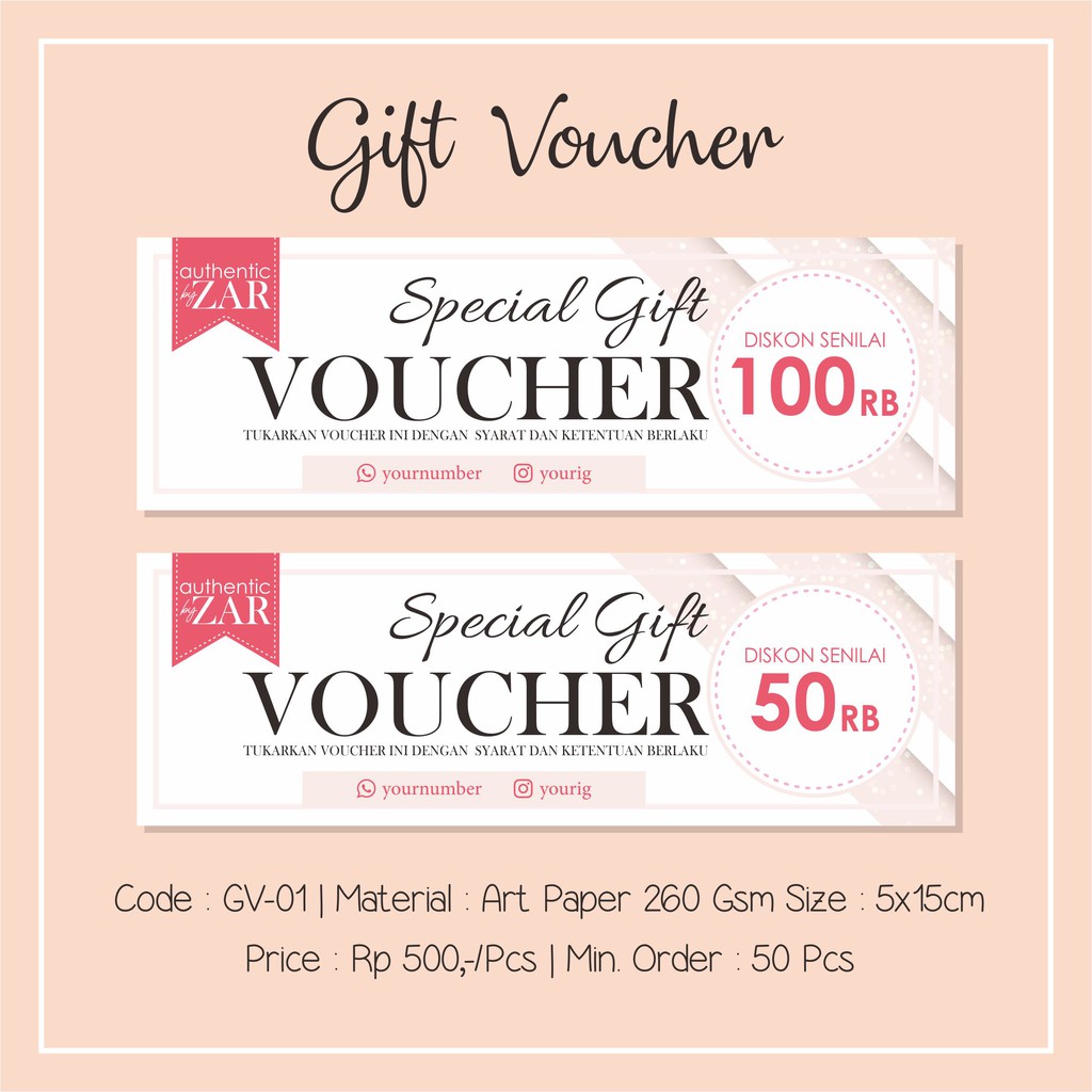 Jual GIFT VOUCHER / KARTU KUPON VOUCHER DAN HADIAH UNTUK ONLINE SHOP ...