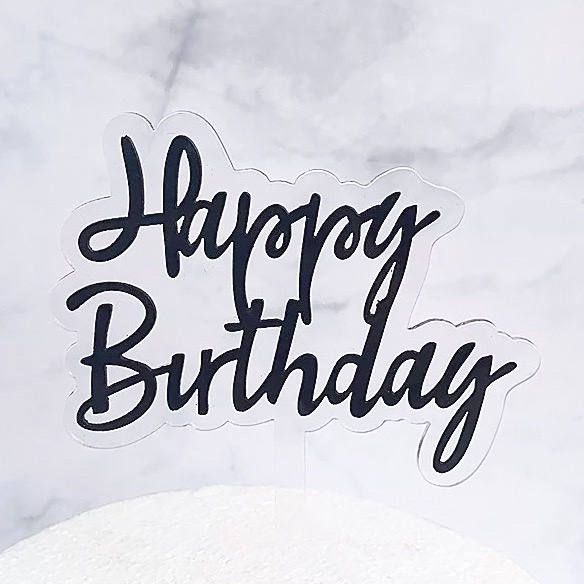 Jual Happy Birthday HB 02 Hitam Cake Topper Tusukan Kue Ulang Tahun ...
