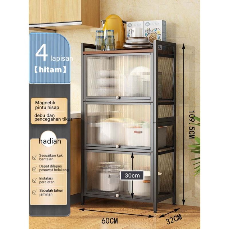 Jual Rak dapur Rak Oven Microwave Multi-layer berdiri di lantai dengan ...