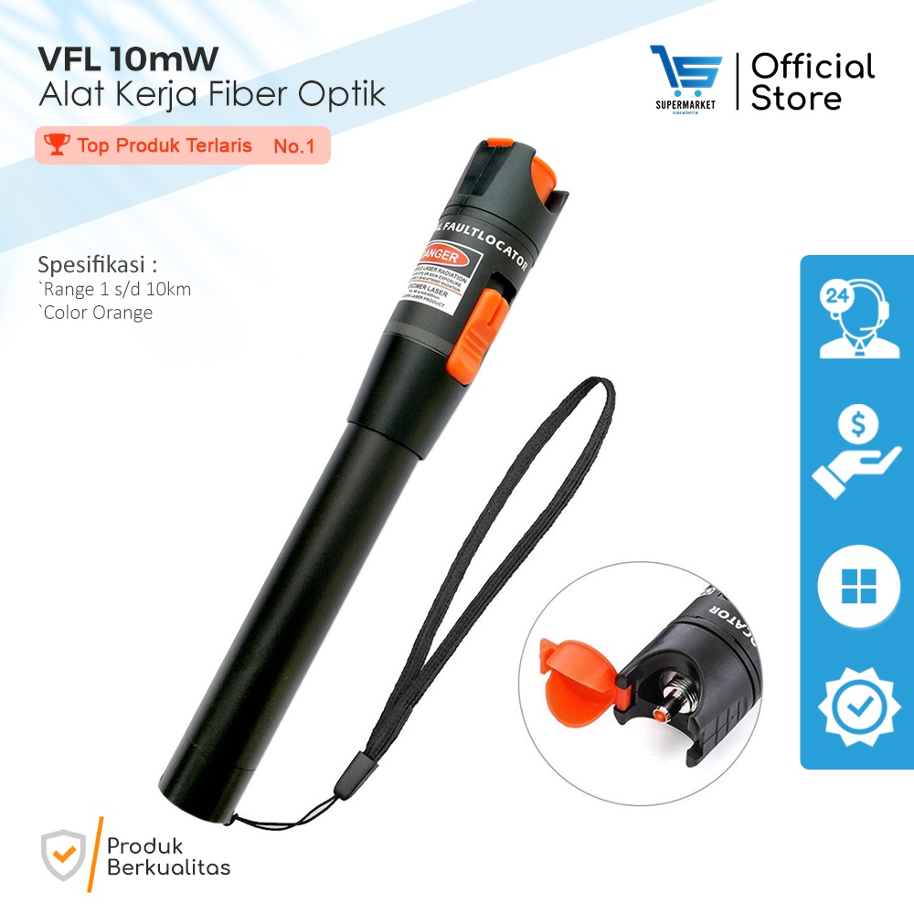 Jual VFL Visualt Fault Locator 10Mw Senter Fiber Optik 0Km - 10Km ...