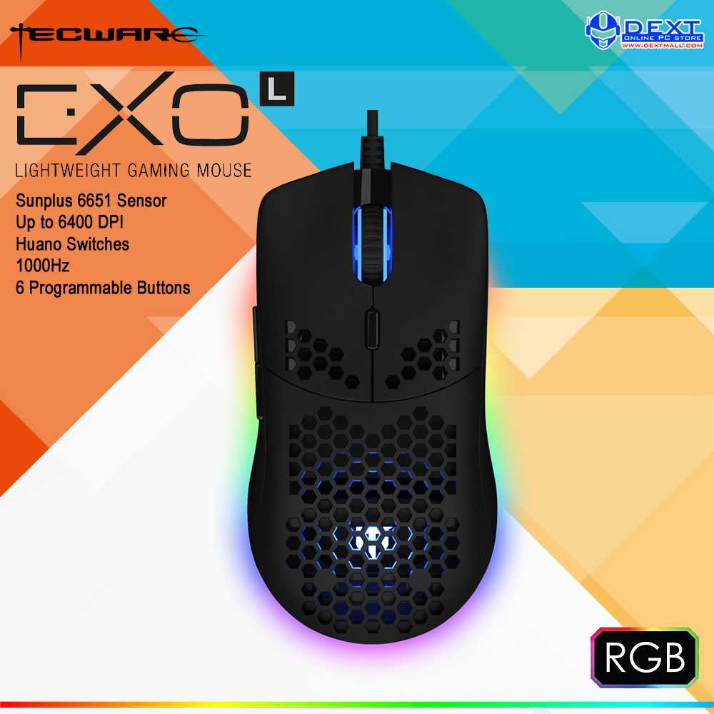 Jual Tecware EXO Lite RGB Honeycomb Design Gaming Mouse | Shopee Indonesia