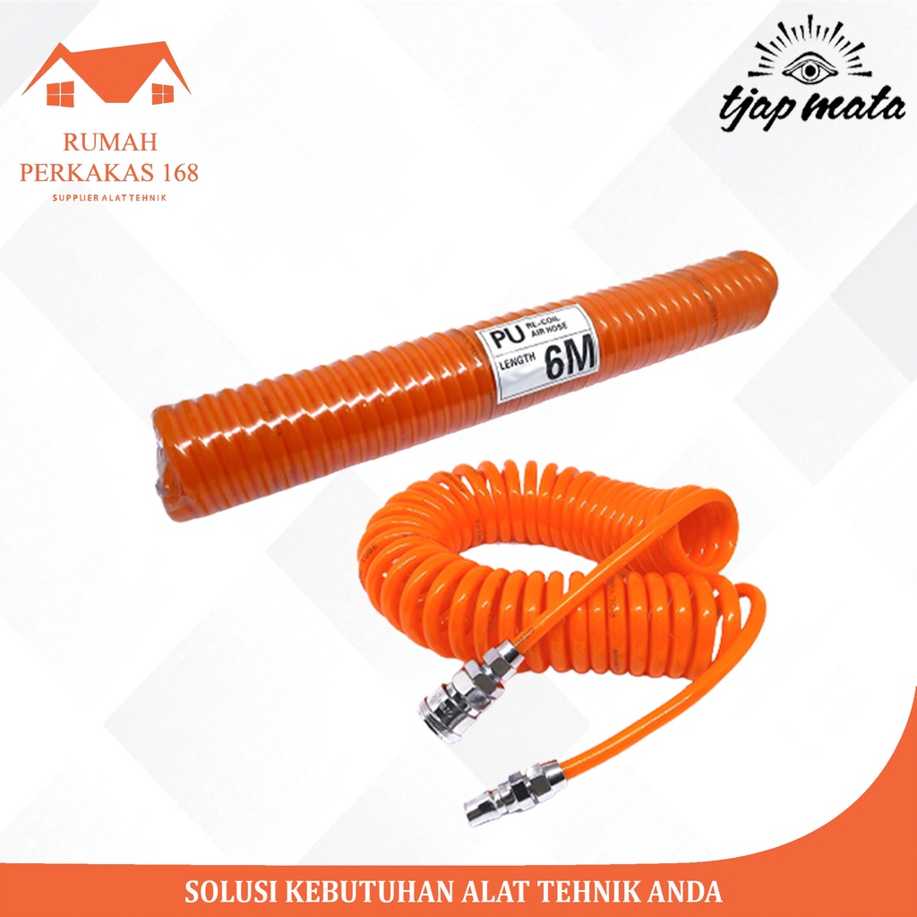 Jual Selang Kompresor - Selang Recoil 6 M - Selang Spiral - Selang ...
