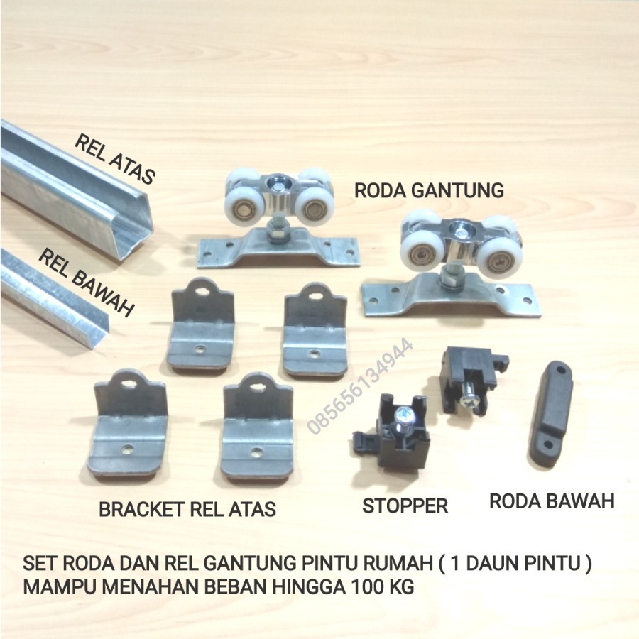 Jual Set Roda dan Rel Pintu Rumah Geser / Sliding Gantung J3 / A3 Tebal ...