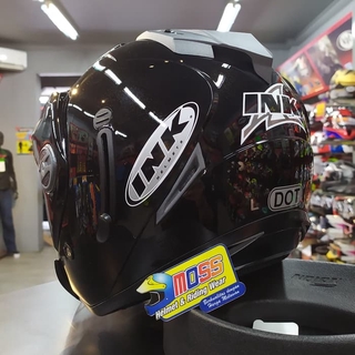 Jual Helm INK T1 R Solid Black Hitam Glossy | Halfface | Double Visor ...