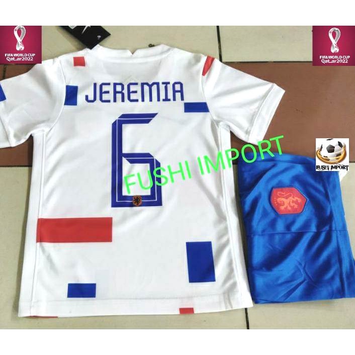 Jual Jersey Baju Bola Anak Belanda Away Kids World Cup Piala Dunia 2022 Fullset Satu Set Grade ...