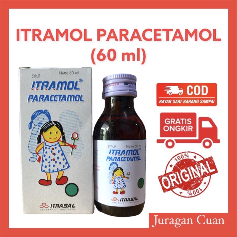 Jual ITRAMOL PARACETAMOL 60 ml / OBAT DEMAM ANAK PENURUN PANAS / NYERI ...