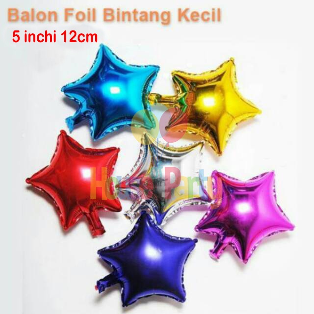 Jual balon foil Bintang Mini dan balon love mini 12 cm / balon star ...