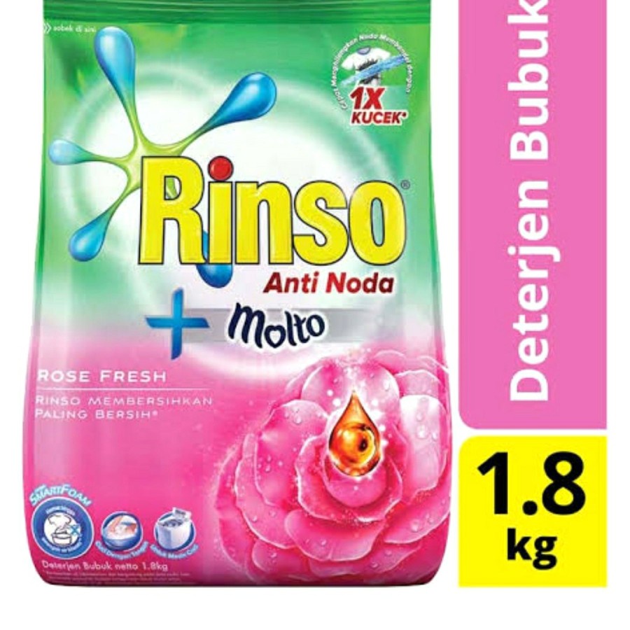 Jual Detergen Bubuk Rinso + Molto 1.8 kg / Deterjen Kiloan Laundry ...