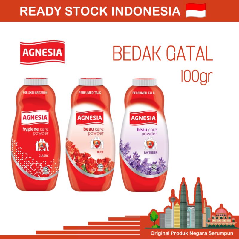 Jual READY STOCK 4 Varian Bedak Gatal Agnesia Malaysia | Shopee Indonesia