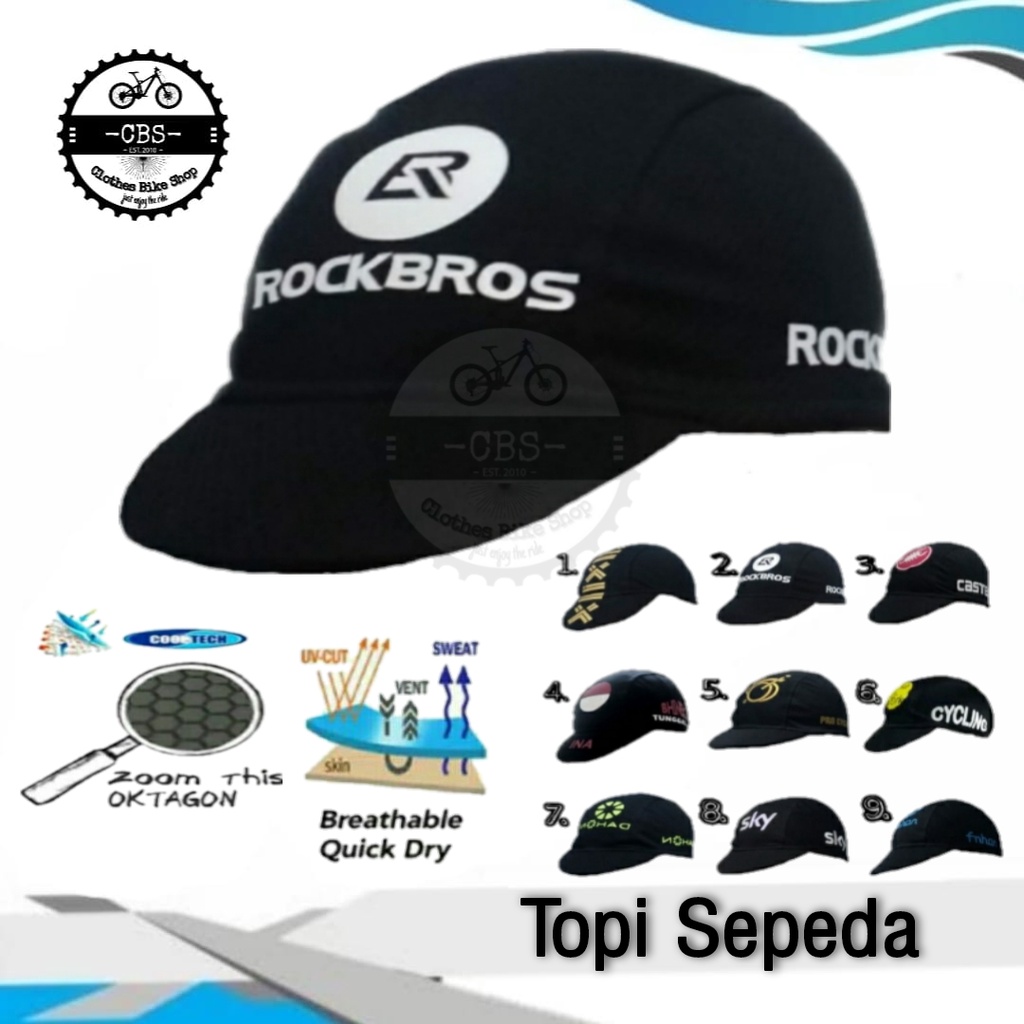 Jual Topi Sepeda/Topi Gowes Cycling Cap Dryfit Cool Breathabel Rockbros ...