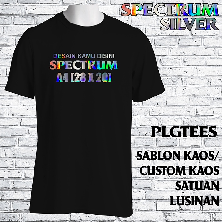 Jual SABLON KAOS MOTIF SPECTRUM SILVER UKURAN A4 | Shopee Indonesia
