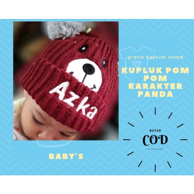 Jual TOPI KUPLUK RAJUT ANAK BAYI MODEL POM POM FREE BORDIR NAMA ... Jual TOPI KUPLUK RAJUT ANAK BAYI MODEL POM POM FREE BORDIR NAMA ...