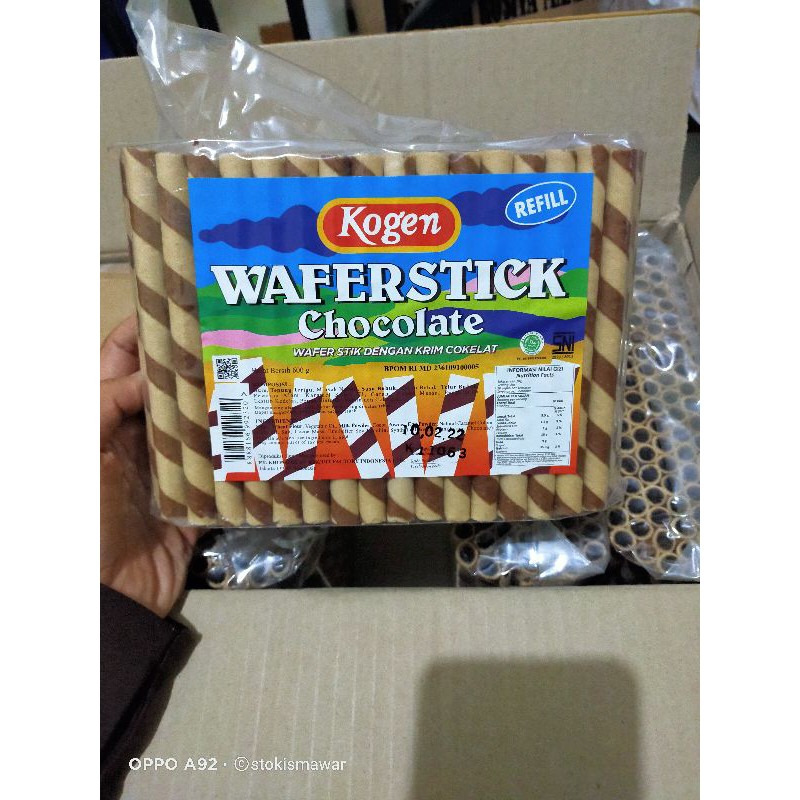 Jual Wafer Kogen Chocolate Stick Ukuran 600 gr Kemasan Isi Ulang Wafer ...