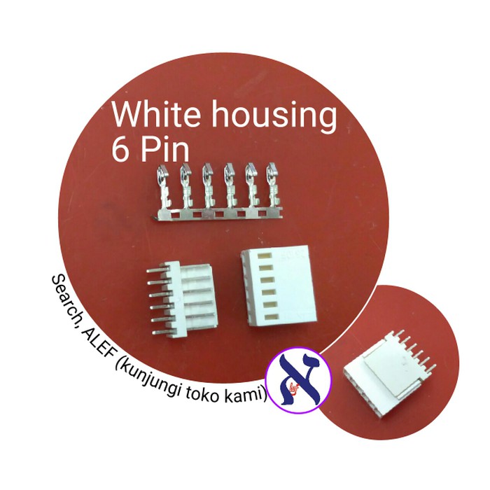 Jual 5pasang Konektor white housing 6 Pin socket soket connector molex ...