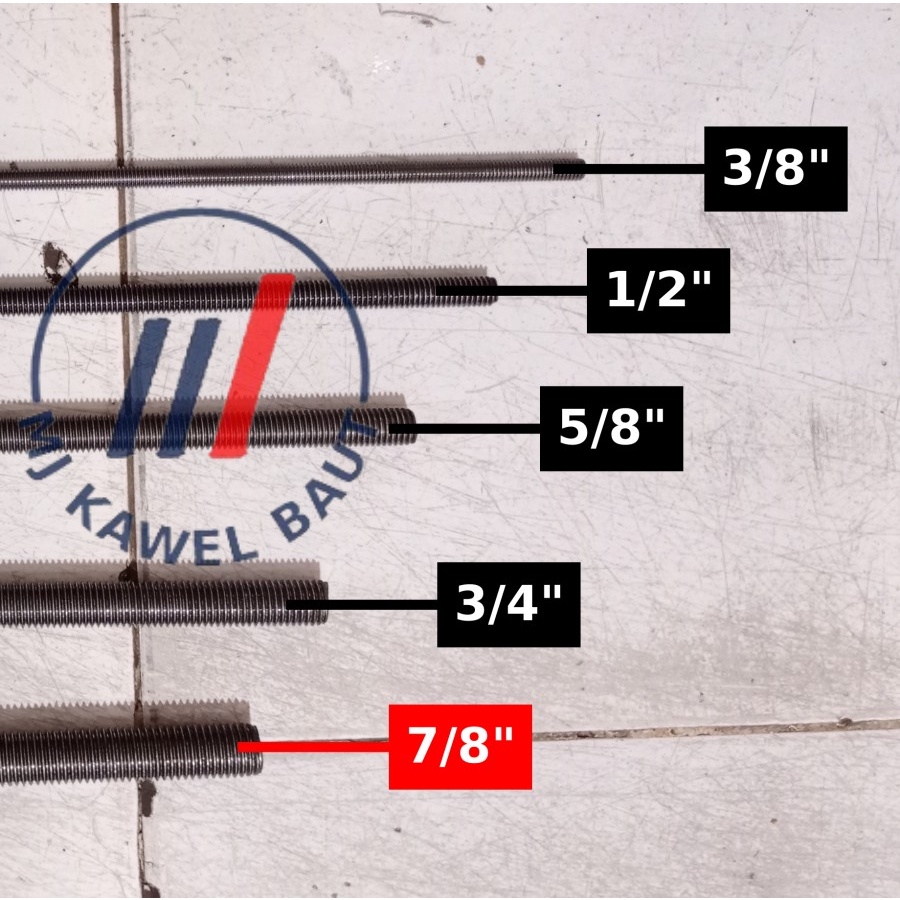 Jual Studbolt / Asdrat Besi 7/8 " Inch Panjang 1 Meter Long Drat ...