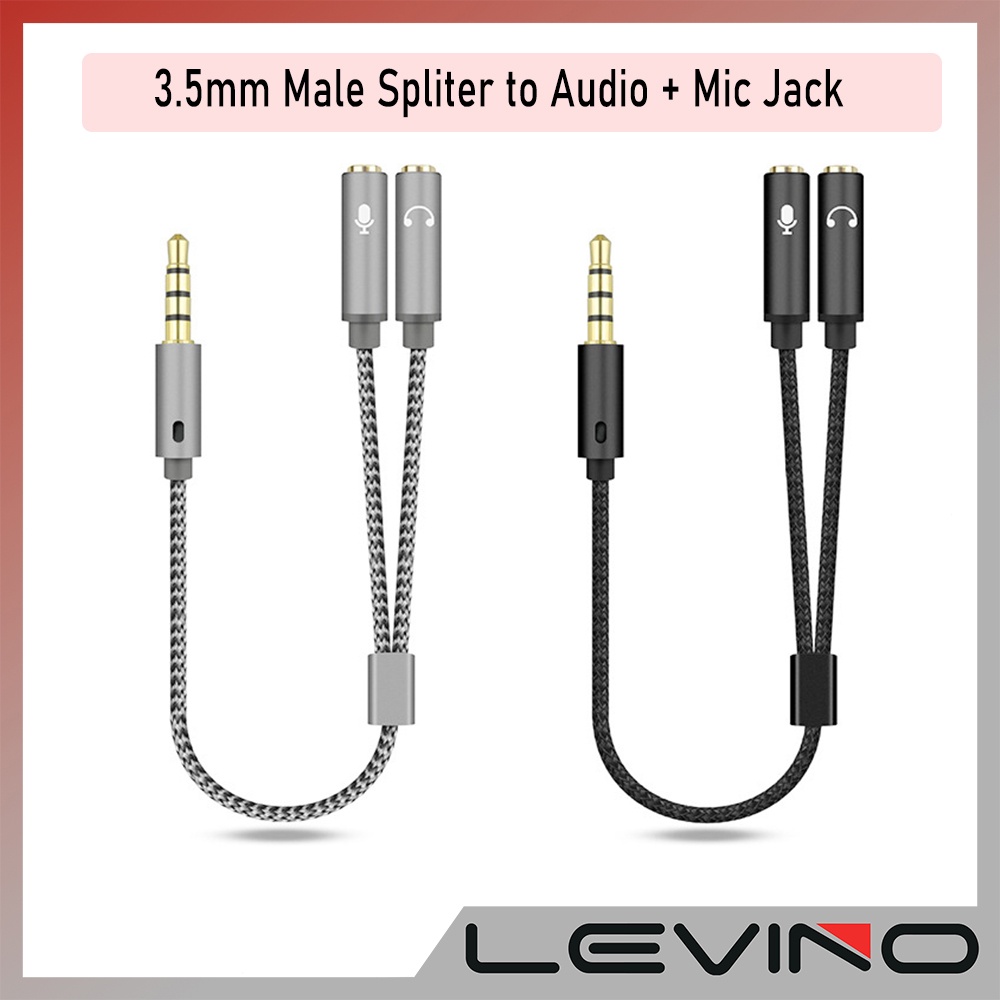 Jual LEVINO Audio Jack Splitter - Audio Jack 3.5mm Male ke Dual 3.5mm ...
