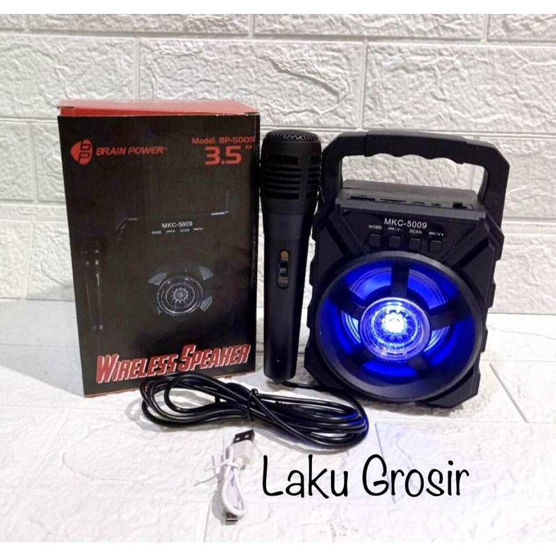 Jual Speaker spiker wireless bluetooth 5009 portable plus mic | Shopee ...