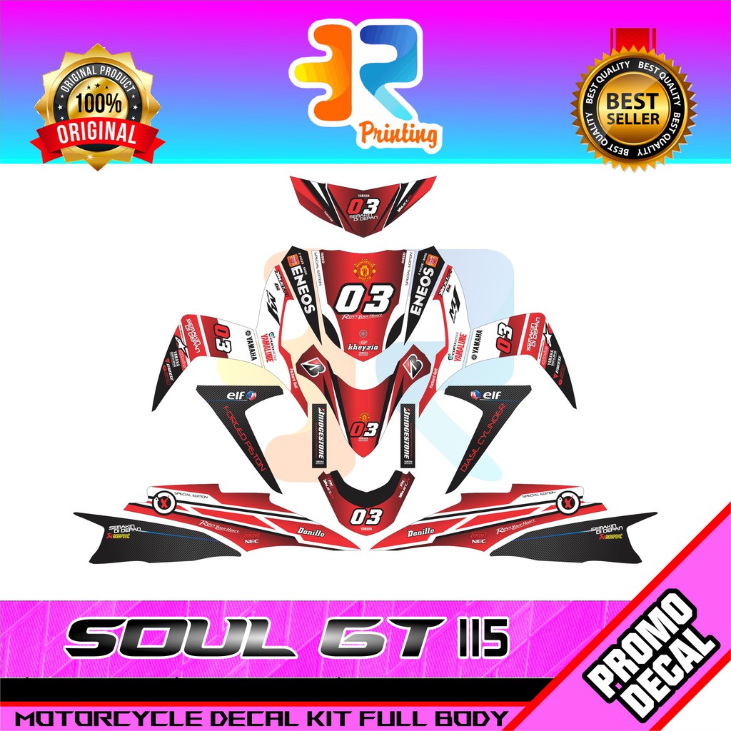 Jual STIKER DECAL STRIPING MOTOR SOUL GT 115 MANCHESTER UNITED STICKER ...