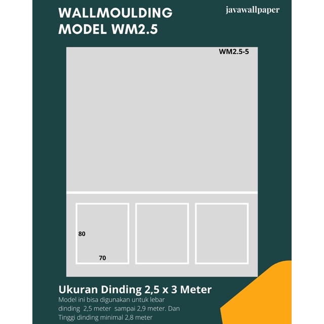 Jual Wallmoulding lebar dinding 2,5 - 2,9 Meter, Model 2.5-5 Lis Kayu ...