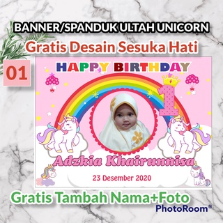 Jual Spanduk Banner Baner Backdrop ulang Tahun Ultah Tema Unicorn ...