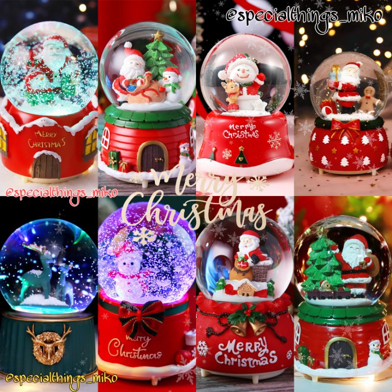 Jual Kotak musik natal / bola kristal salju santa / music box natal ...
