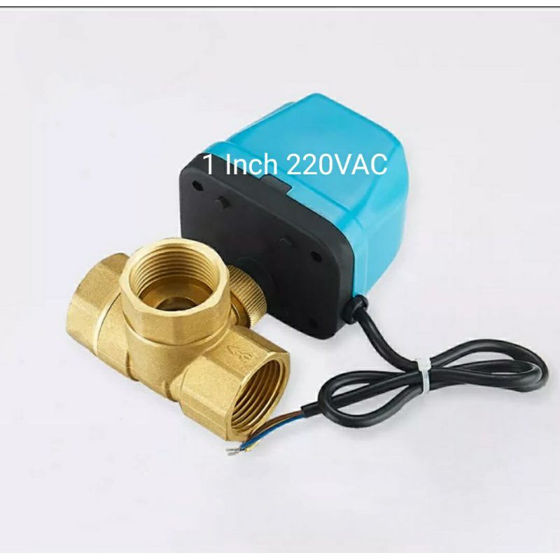 Jual Motorized Valve 1 Inch 220Vac 3 Cabang 3 ways motorized valve ...