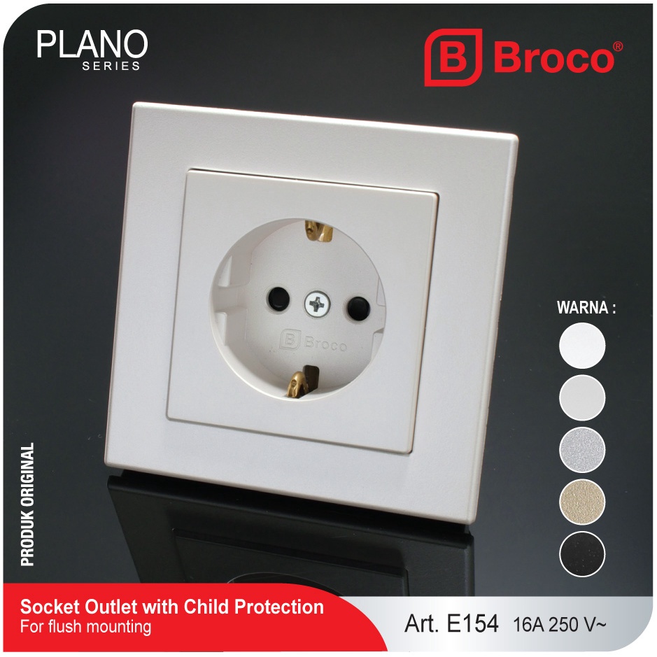 Jual Broco Electrical Plano E154 Stop Kontak Pengaman (Child Protection ...