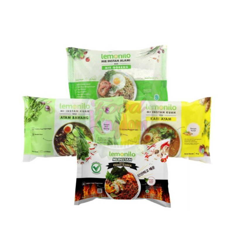 Jual lemonilo mie sehat mie organik lemonilo goreng pedas korea kari ...