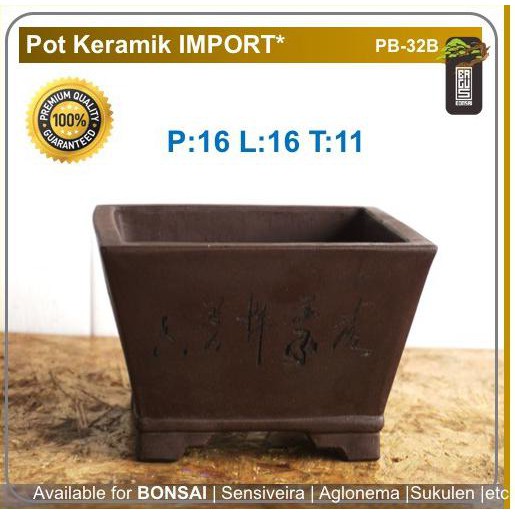 Jual Pot Bonsai Keramik Import_Segi Empat Kaki_Pb-32B Store_Best1 | Shopee Indonesia